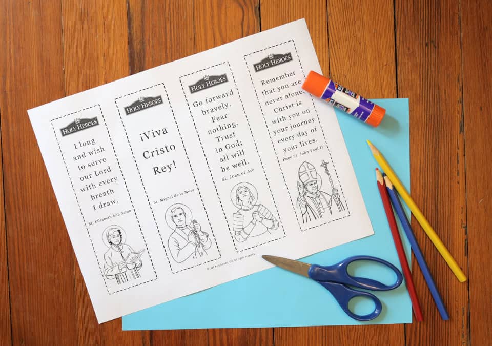 NEW: Create this Saint Bookmarks Craft [printable craft] - Holy Heroes