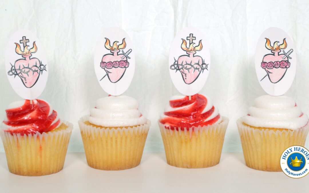 Sacred Heart Cupcake Toppers[free download] - Holy Heroes